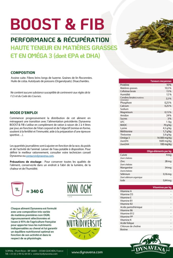 Dynavena Boost&Fib (20kg) – Cérès, aliments pour chevaux, nous livrons ...